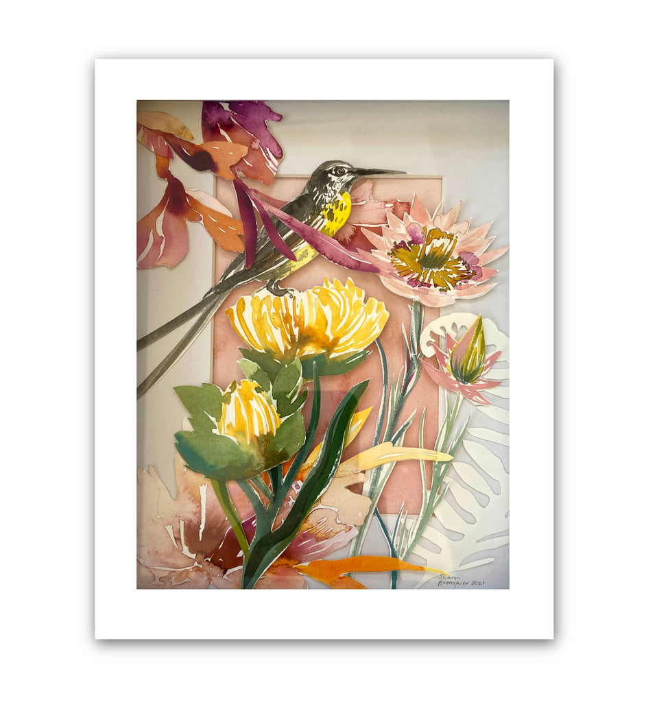 Sugarbird ink collage – Sharon B Design